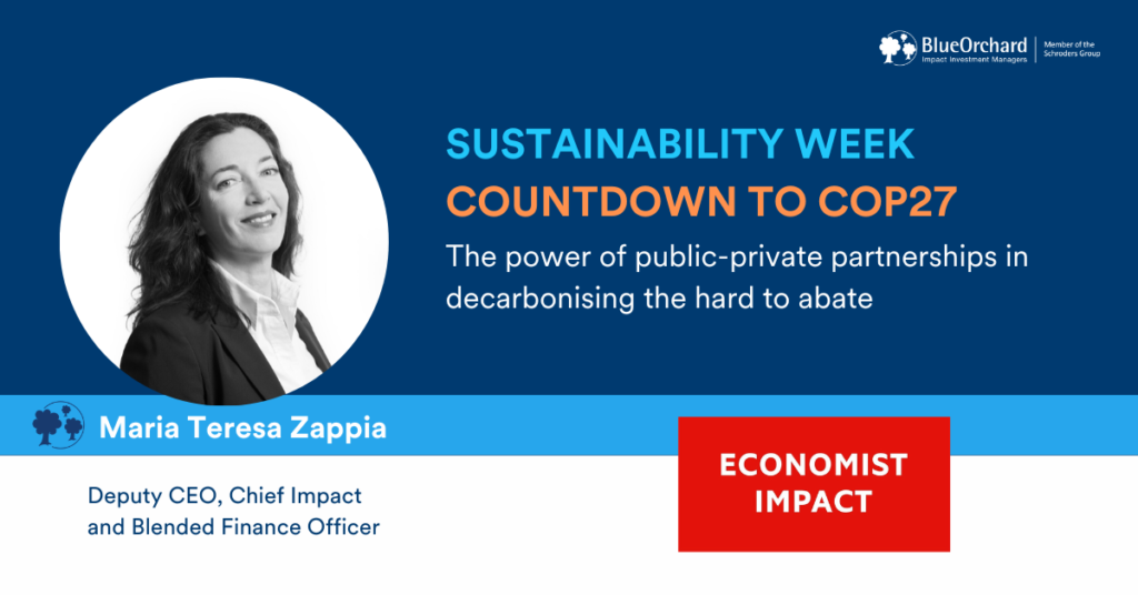 Economist Sustainability Week - Countdown to COP27 - BlueOrchard
